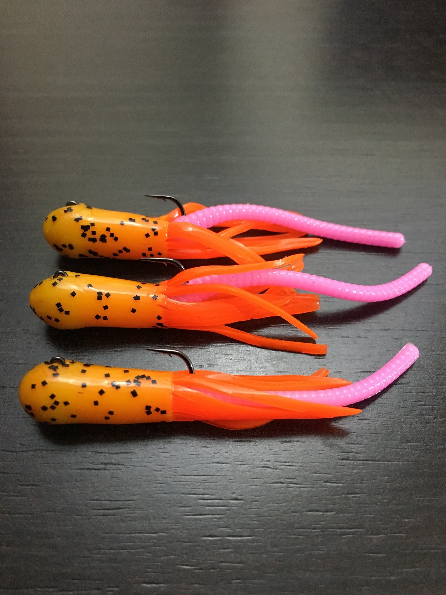 Mini Tube Jigs: Mexican Sunrise – Peter's Custom Trout Worms